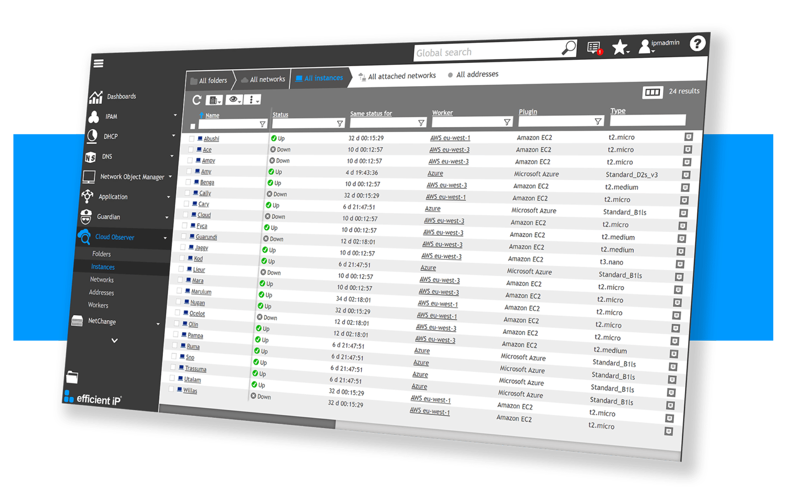 Cloud Observer Centralized Visibility Efficientip